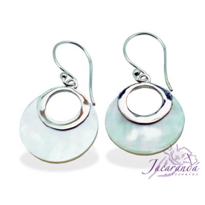 Pendiente De Plata 925 Diseño Circulo Nacar » Jacarandá Artesanías